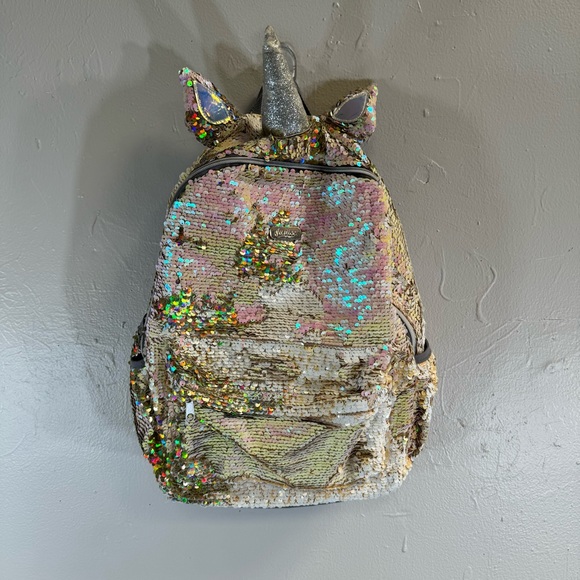 Justice | Bags | Justice Magic Sequin Unicorn Backpack Bag Horn Ears ...